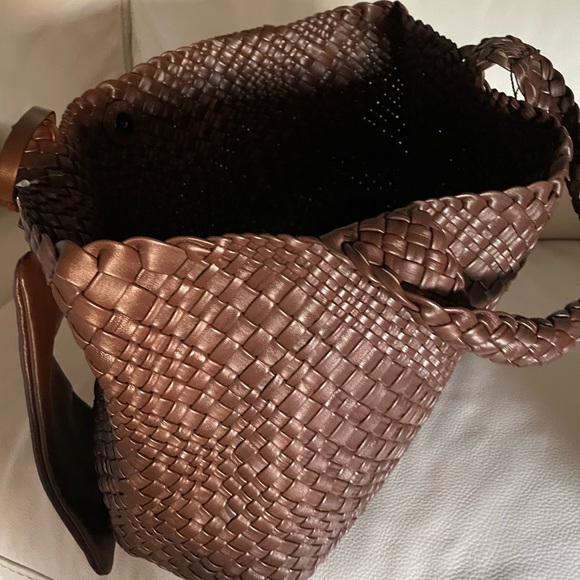 Falor | Bags | Falor Tote Italian Leather Hand Wovenchocolate Brown ...